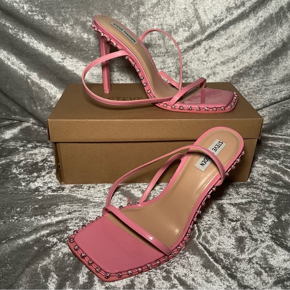 Steve Madden | Shoes | New Steve Madden Embellished Square Toe Pink ...